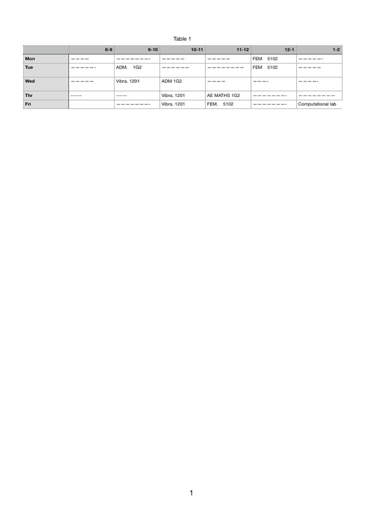 Time Table | PDF