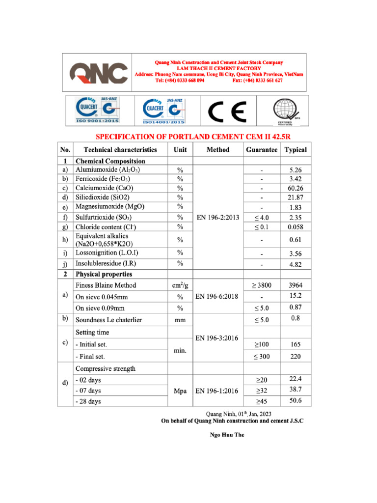 Spec of 42.5R | PDF