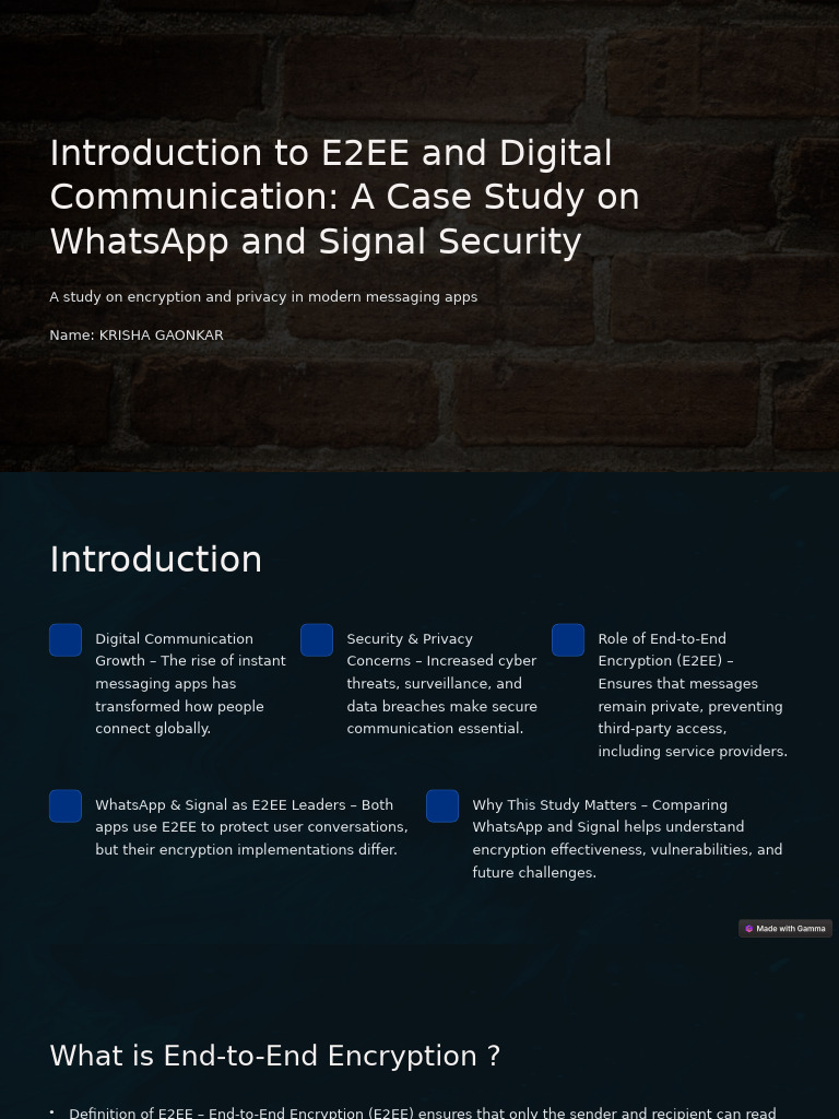 Introduction To E2EE and Digital Communication A Case Study On WhatsApp and Signal Security ...