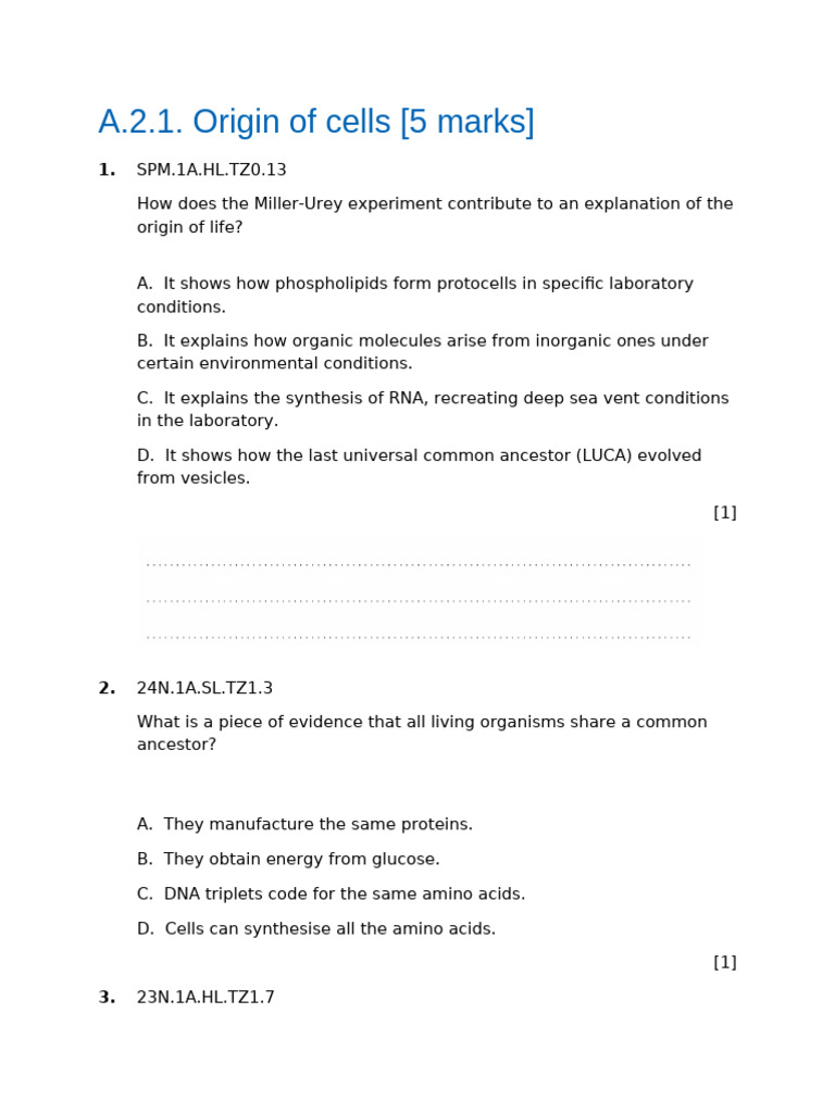 Origin of Cells and Life Evidence | PDF | Photosynthesis | Cell (Biology)