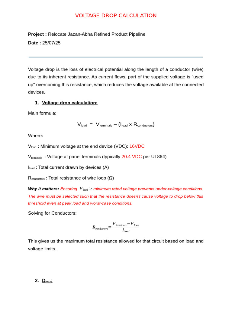 Voltage Drop Calculation for Cables | PDF | Electrical Conductor | Voltage