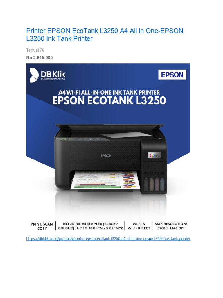 Printer EPSON EcoTank L3250 Vs Canon G 3010 | PDF