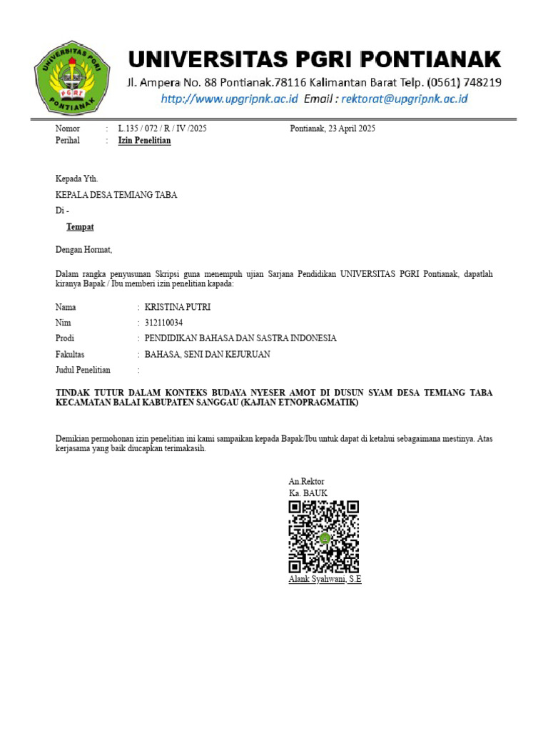 Surat Izin Penelitian | PDF