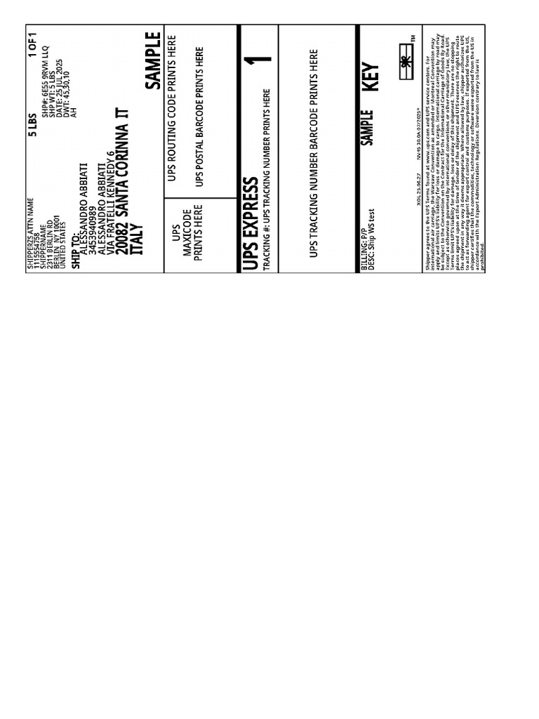 Ups Return 1zxxxxxxxxxxxxxxxx Label | PDF