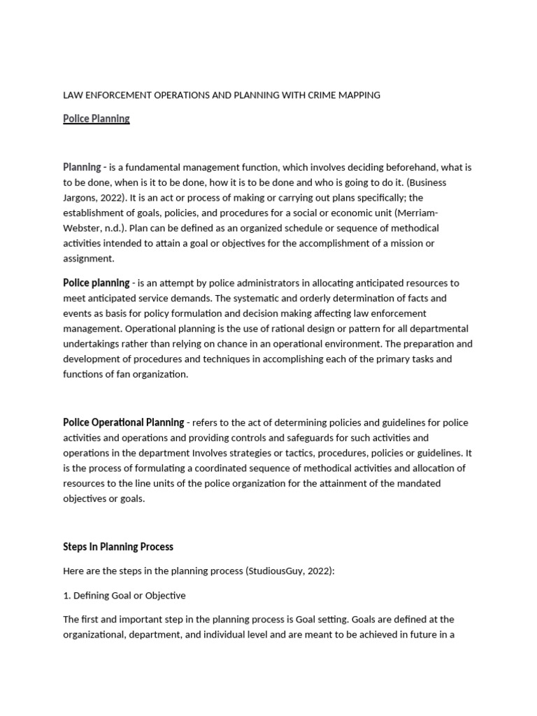 Law Enforcement Reviewer Tos | PDF | Policy | Planning