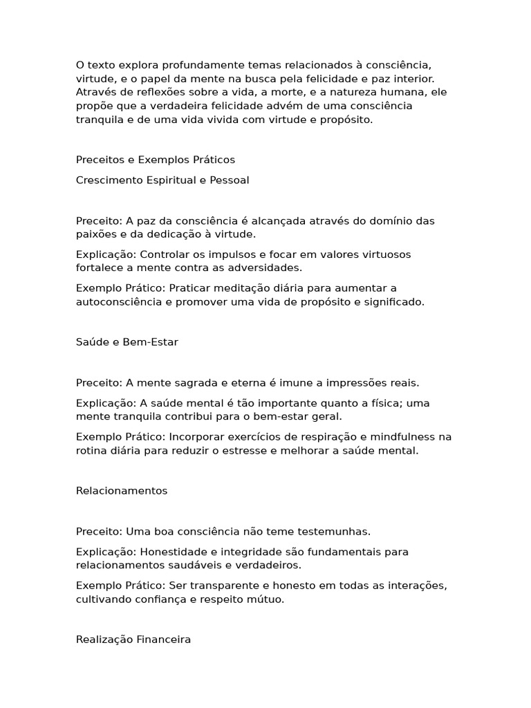 Documento | PDF | Felicidade | Virtude