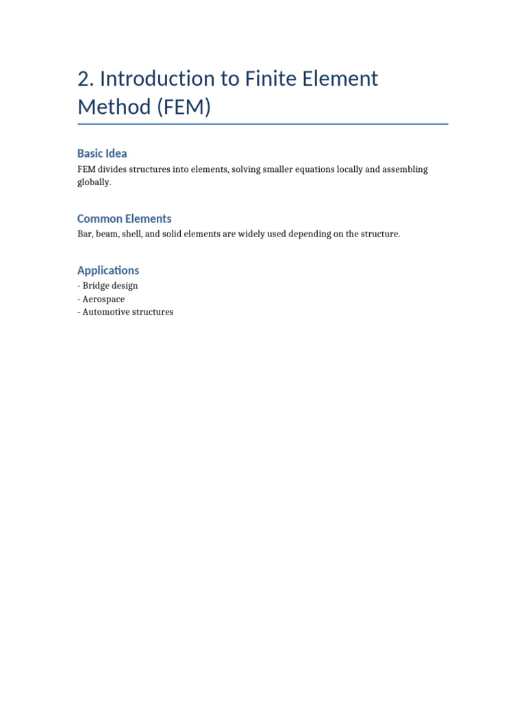 FEM Introduction Study Note | PDF