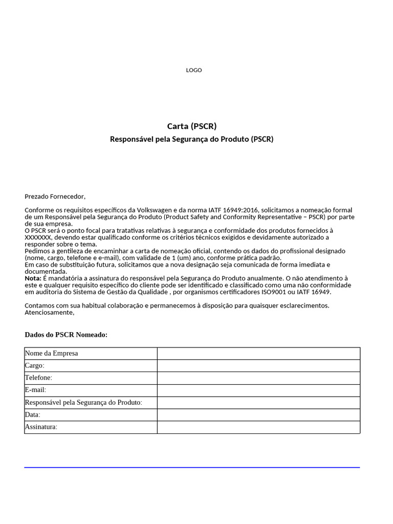 Carta PSCR | PDF