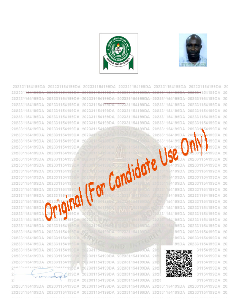 Etim-Dopson Godwin Ekpo Admission Letter PDF | PDF