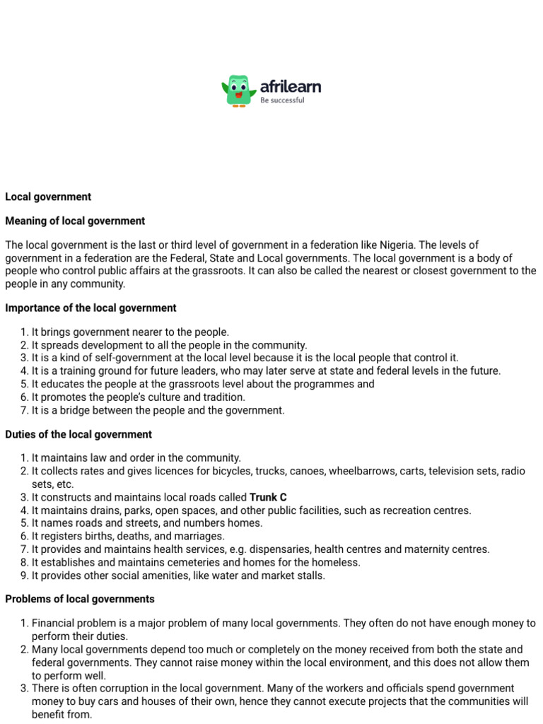 Understanding Local Government for Primary 4 | PDF | Chess | Chess Theory