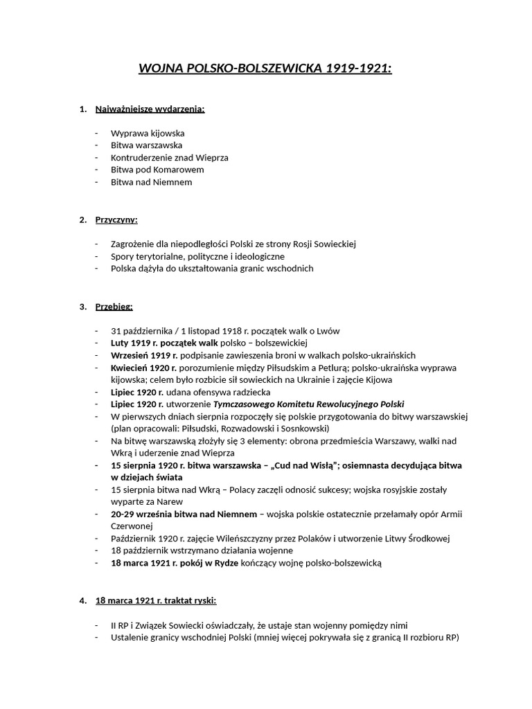 Wojna Polsko - Bolszewicka | PDF