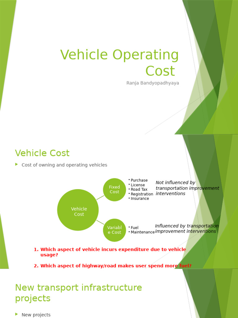 Vehicle Operating Cost | PDF | Transport | Economies