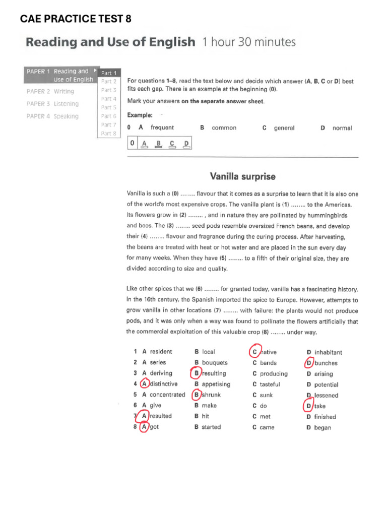 Cae Level-Reading and Use of English - Practice Test 8-Edited by Ms ...