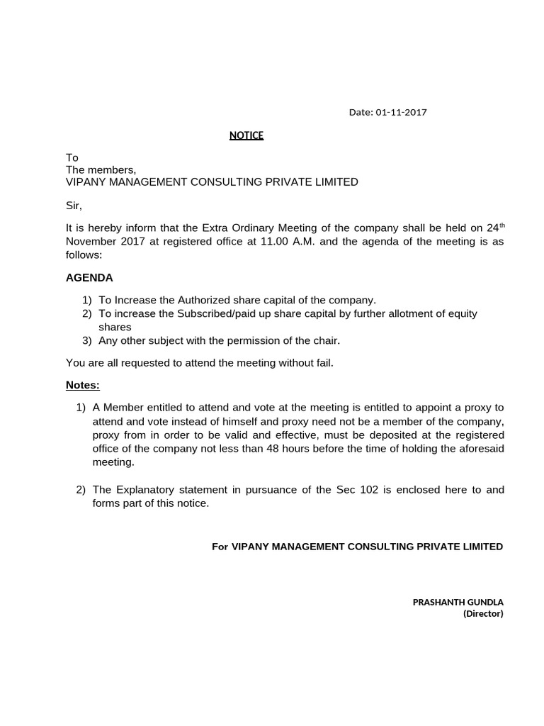 Notice of EGM | PDF
