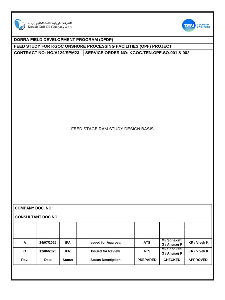 RAM Study Design Basis - Rev. A (Revised) | PDF | Reliability ...