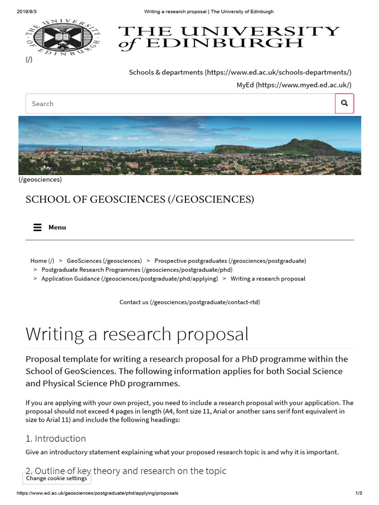 Writing A Research Proposal - The University of Edinburgh | PDF | Postgraduate Education | Science