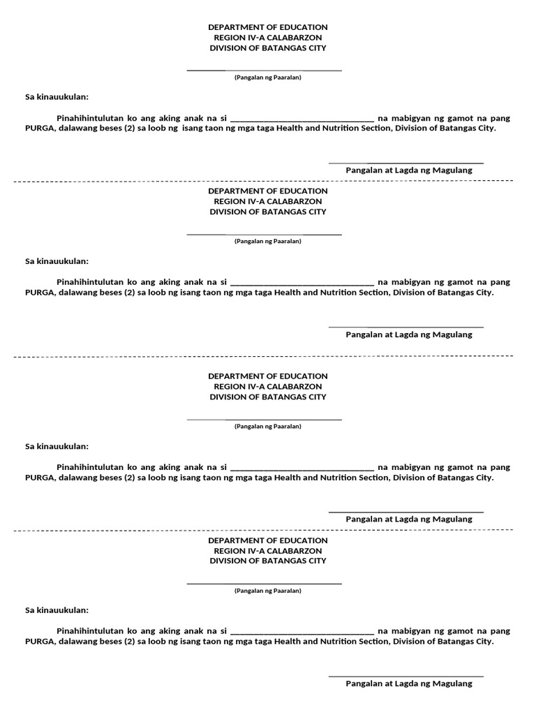 Deworming Permit | PDF