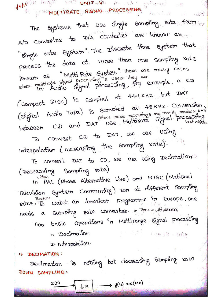 Unit 5 Multirate Signal Processing | PDF