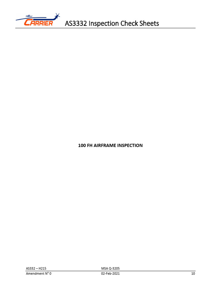AS3332 Airframe Inspection Checklist | PDF | Aviation | Aircraft