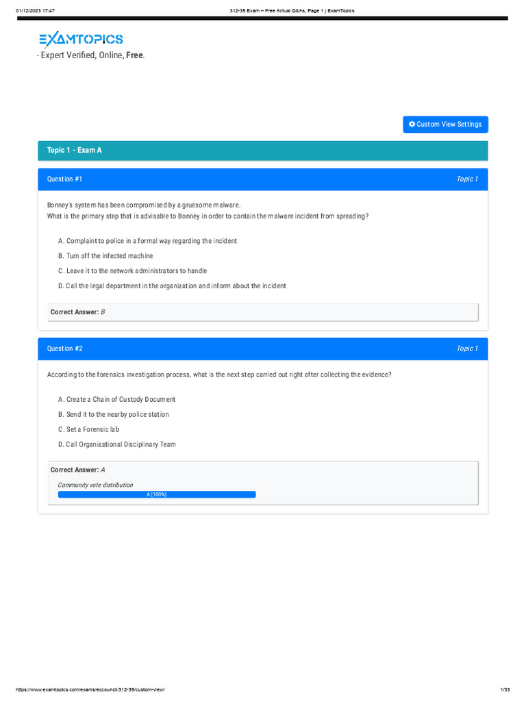 312-39 Exam Soc - 104 | PDF | Computing | Computer Security