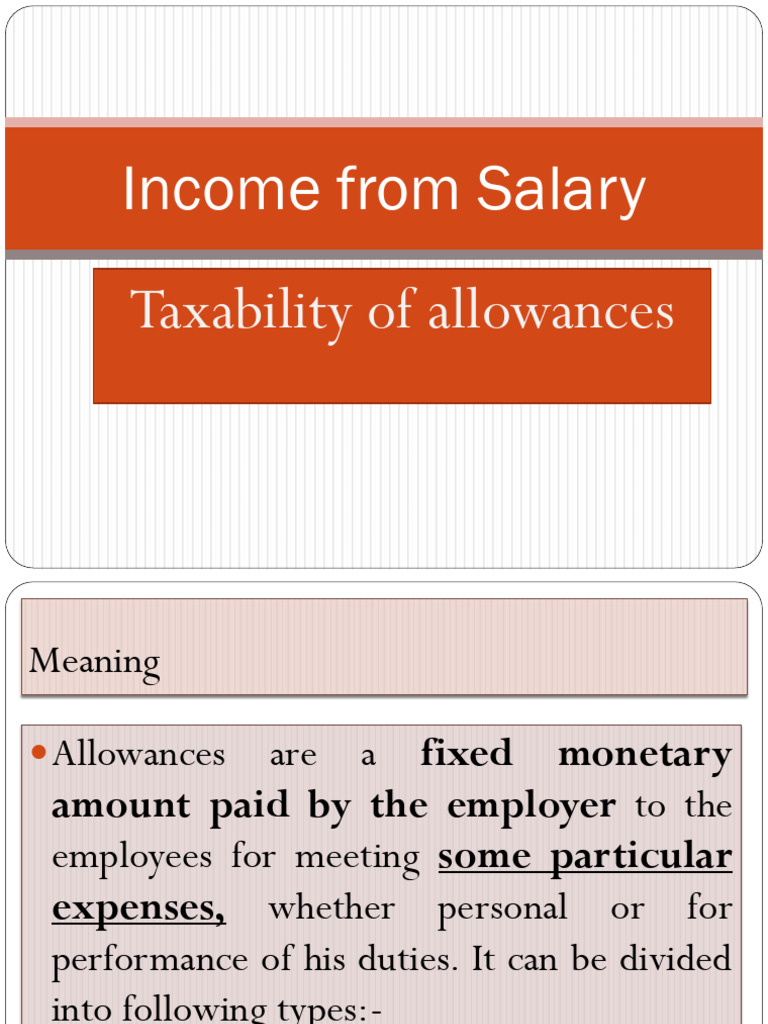 Taxability of Employee Allowances Explained | PDF | Salary | Labor