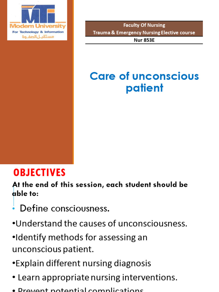 Nursing Care for Unconscious Patients | PDF | Nursing | Coma
