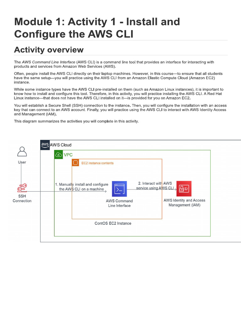 Activity 1 Install and Configure The Aws Cli | PDF
