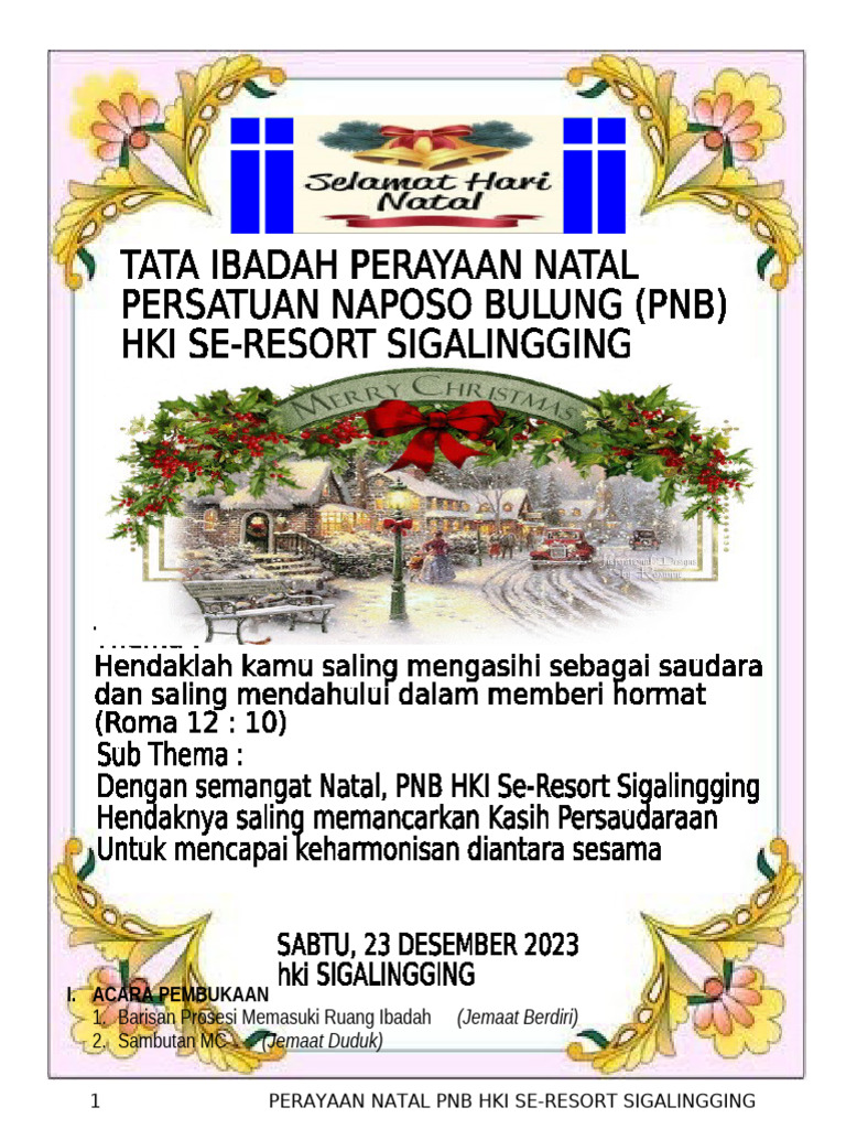 Perayaan Natal PNB HKI Sigalingging | PDF