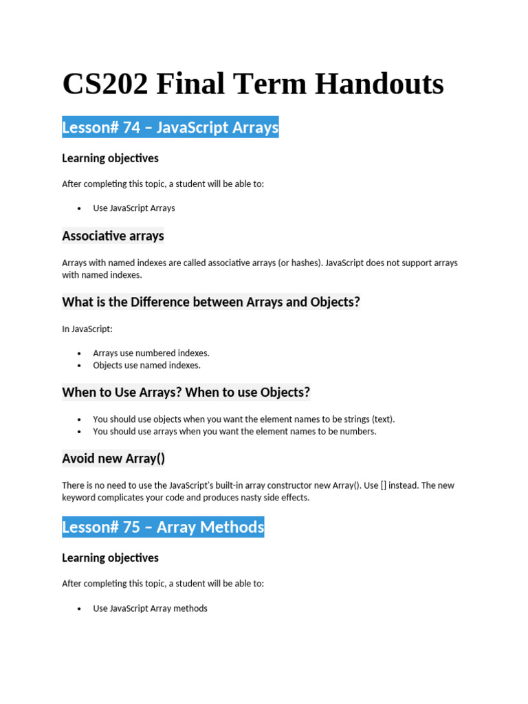 CS202 Final Term Handouts..... | PDF | Control Flow | Scope (Computer Science)