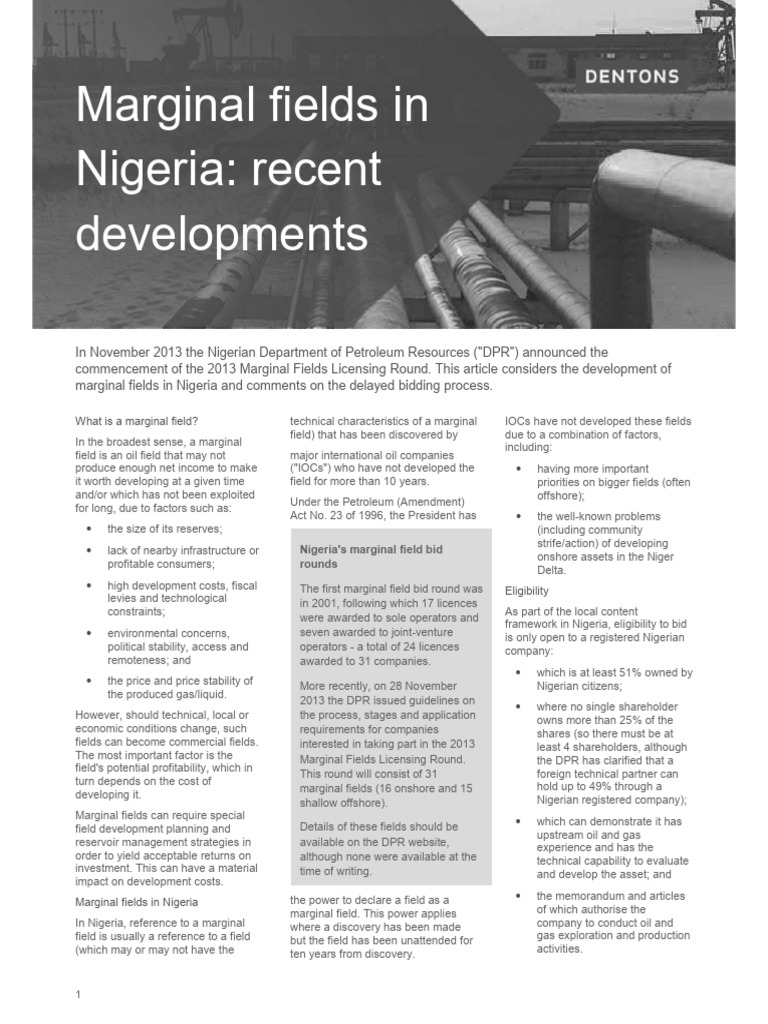 Marginal Fields in Nigeria 21 May 2014 | PDF | Limited Liability ...