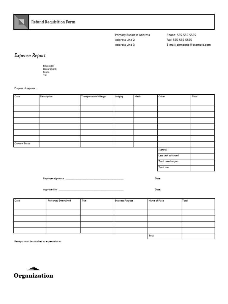 Refund Requisition and Expense Report | PDF