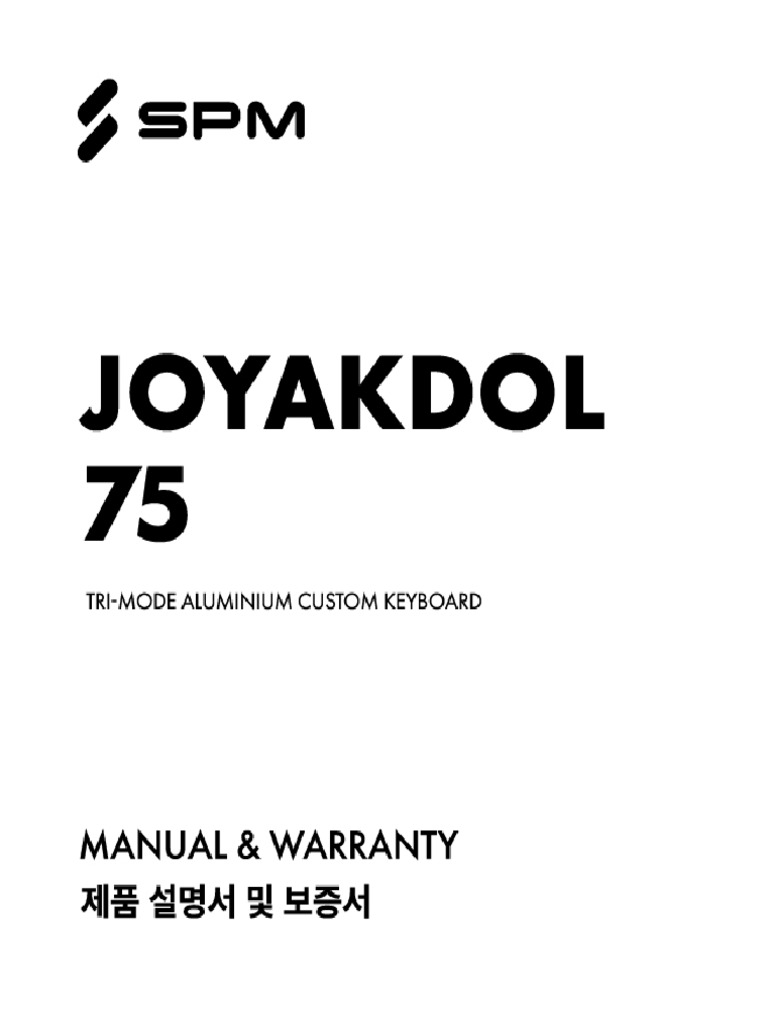 SPM JOYAKDOL75 Manual | PDF