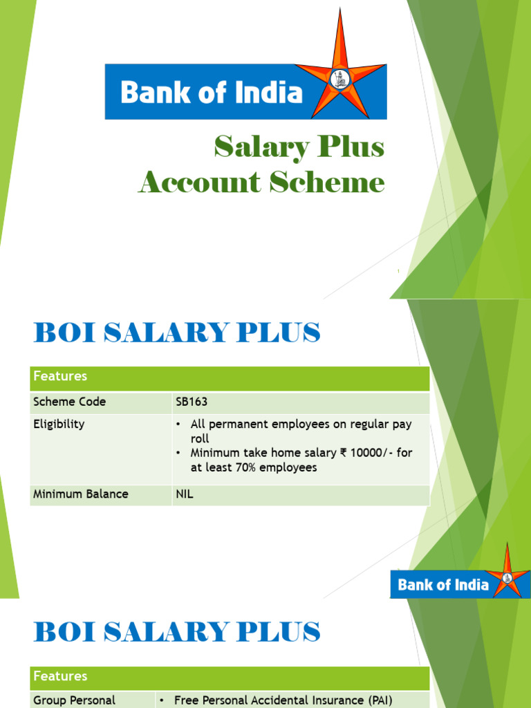 BOI Salary Plus Account Benefits | PDF | Credit Card | Debit Card