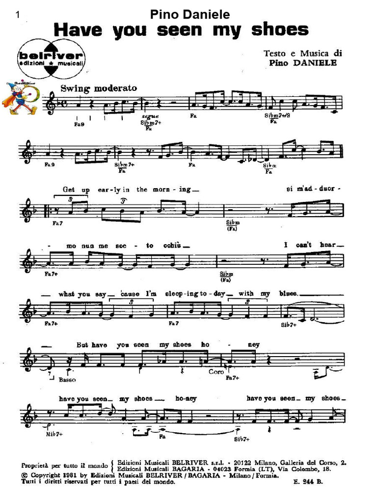 Pino Daniele - Have You Seen My Shoes | PDF