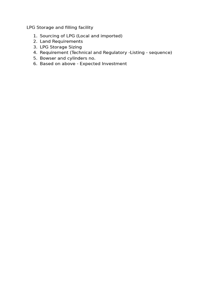 LPG Filling Plant Setup Guide | PDF