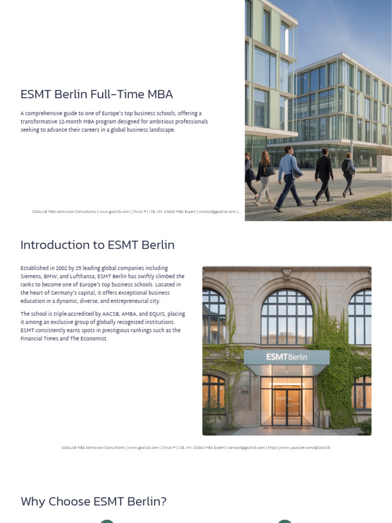 ESMT Berlin MBA Tuition and Admission 2025 | PDF | Cost Of Living ...
