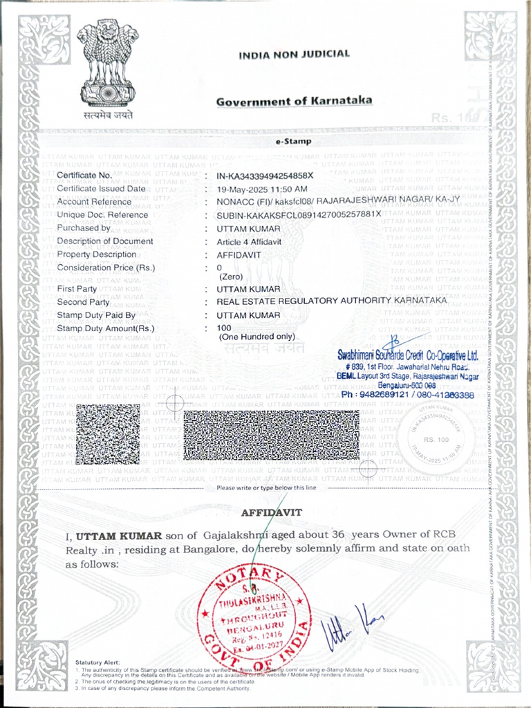 Uttam Affidavit | PDF