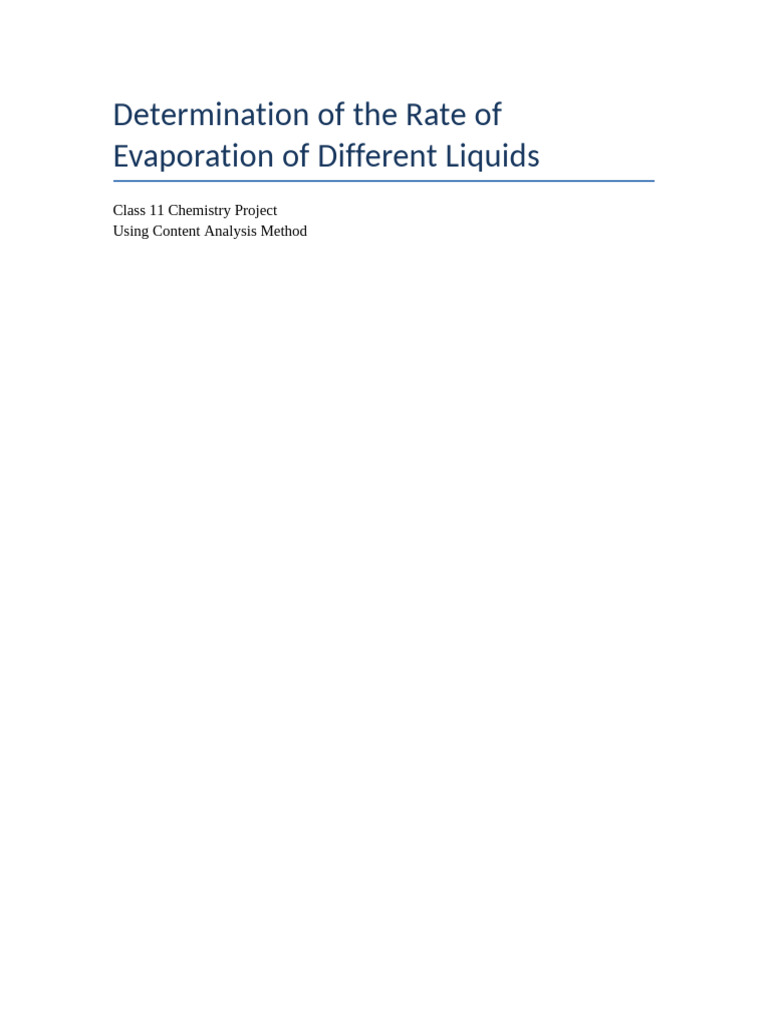 Final Evaporation Project 16 Pages | PDF | Evaporation | Liquids