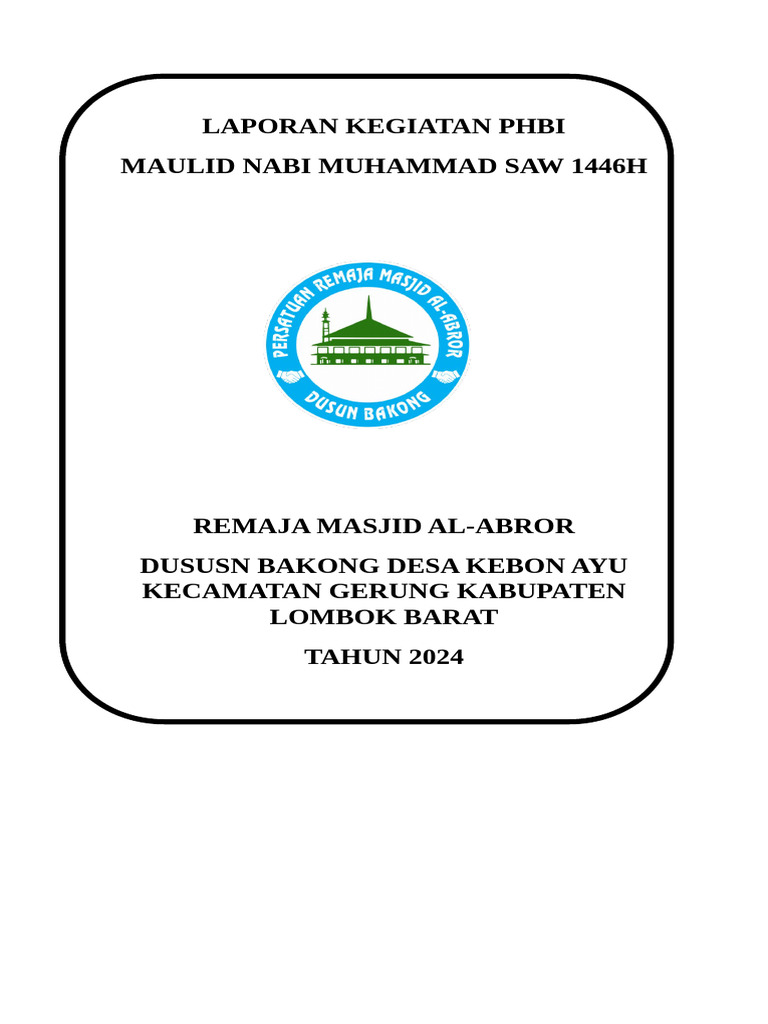 Laporan Kegiatan PHBI Maulid Nabi 1446H | PDF