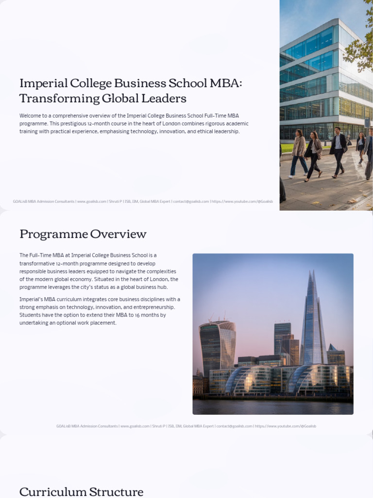 Imperial College Business School MBA Transforming Global Leaders | PDF ...