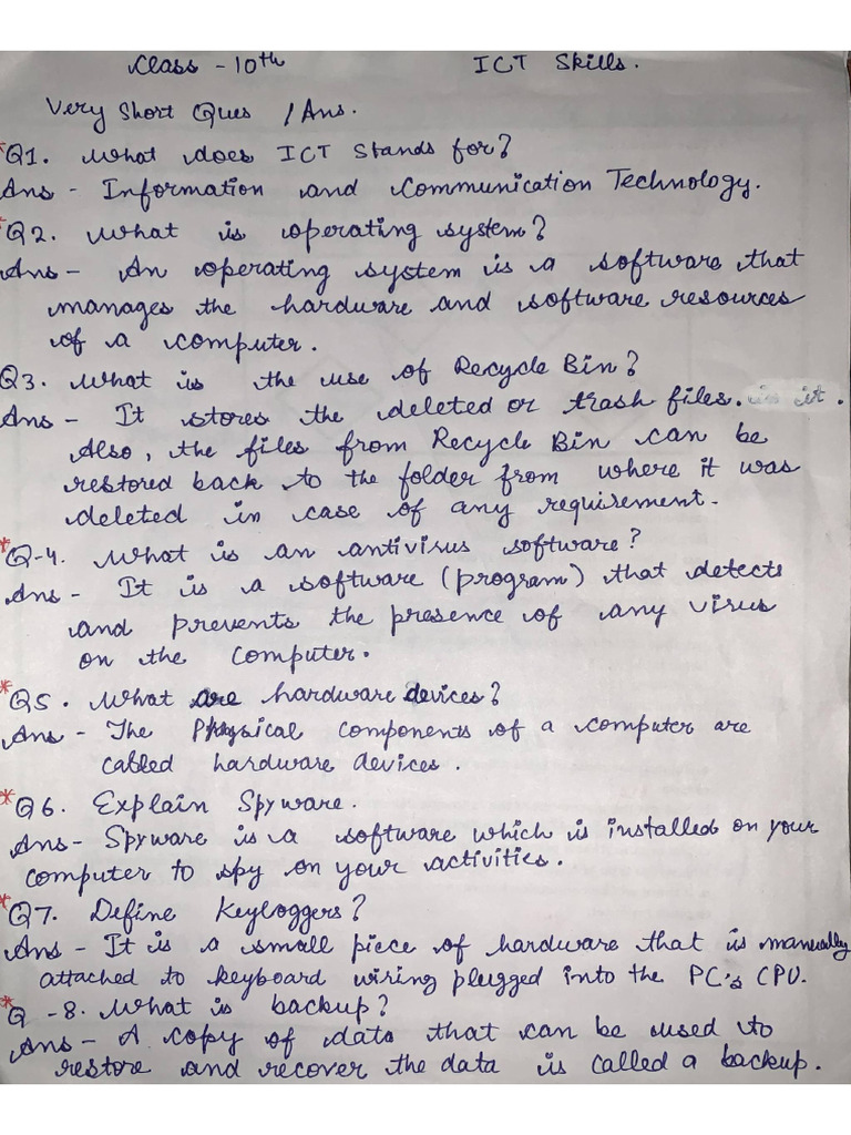 Class 10 ICT Skills | PDF
