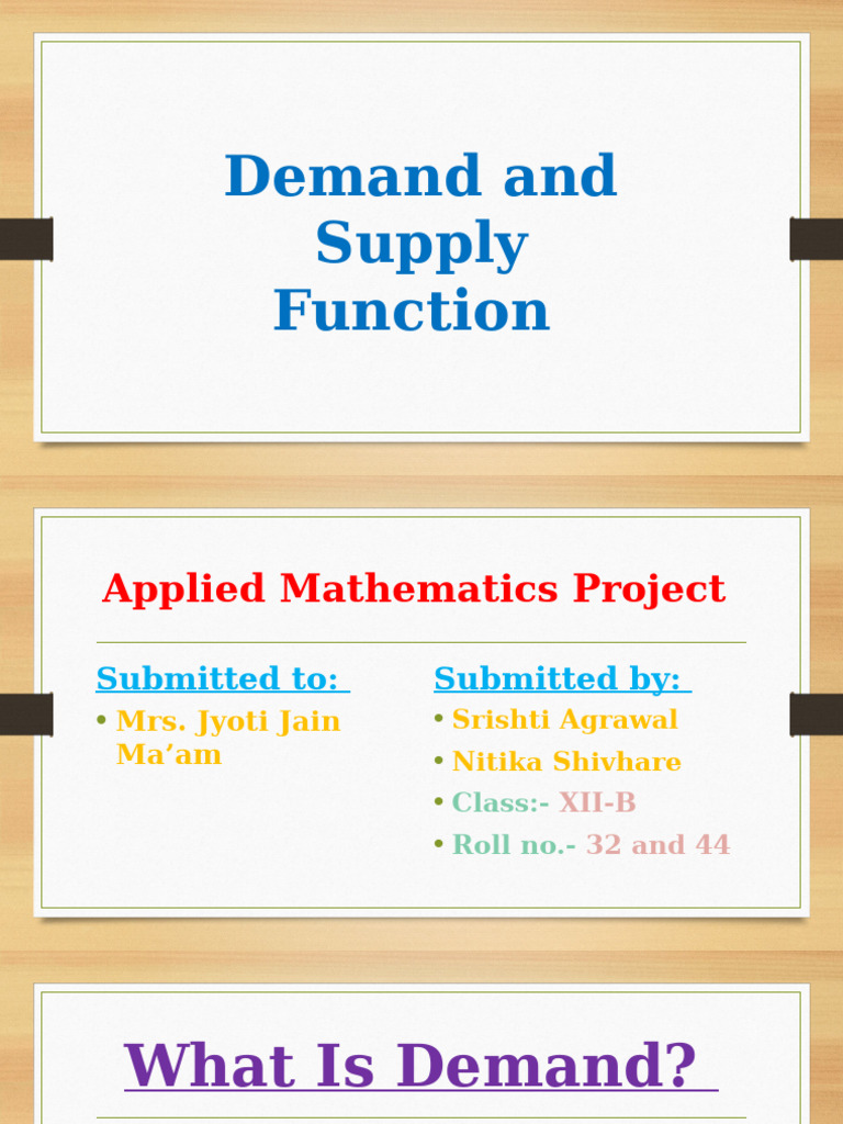 Applied Mathematics Project | PDF | Demand | Economic Equilibrium