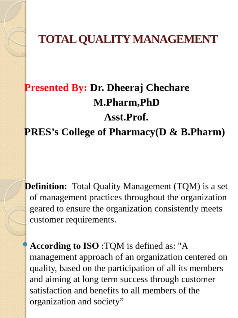 Total Quality Management | PDF | Quality Management | Goal