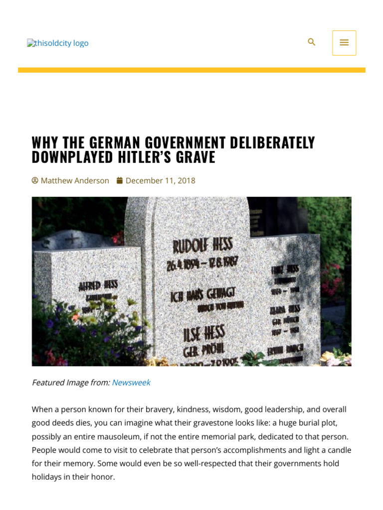 Hitler's Grave: A Government Secret | PDF | Nazi Germany | Nazism