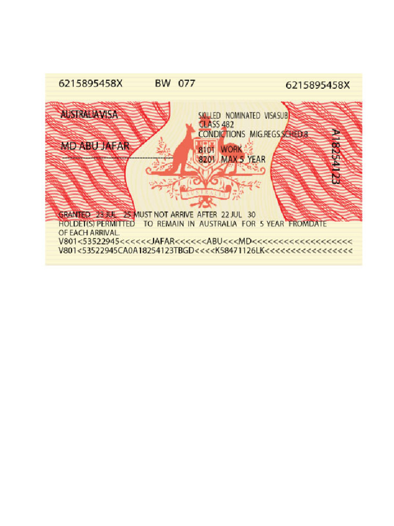 MD Abu Jafar Visa | PDF