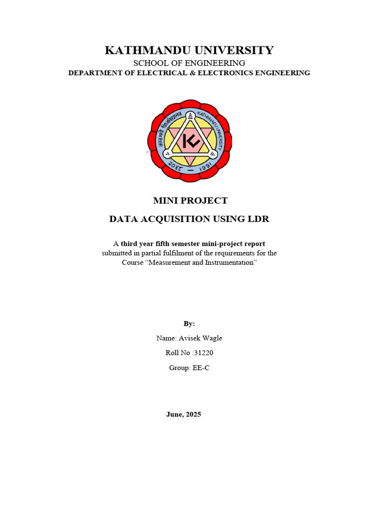 Avisek Wagle LDR Mini Project | PDF | Analogue Electronics | Analog To ...