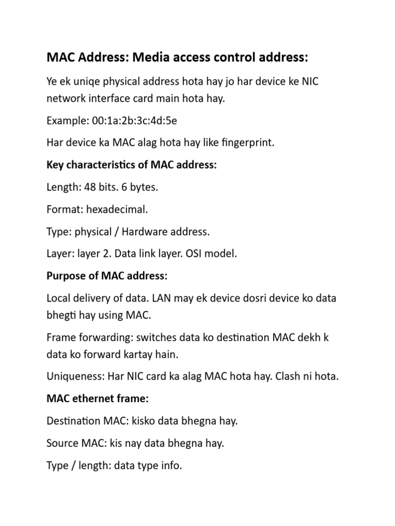 MAC and IP Address Overview | PDF | Ip Address | Computer Network