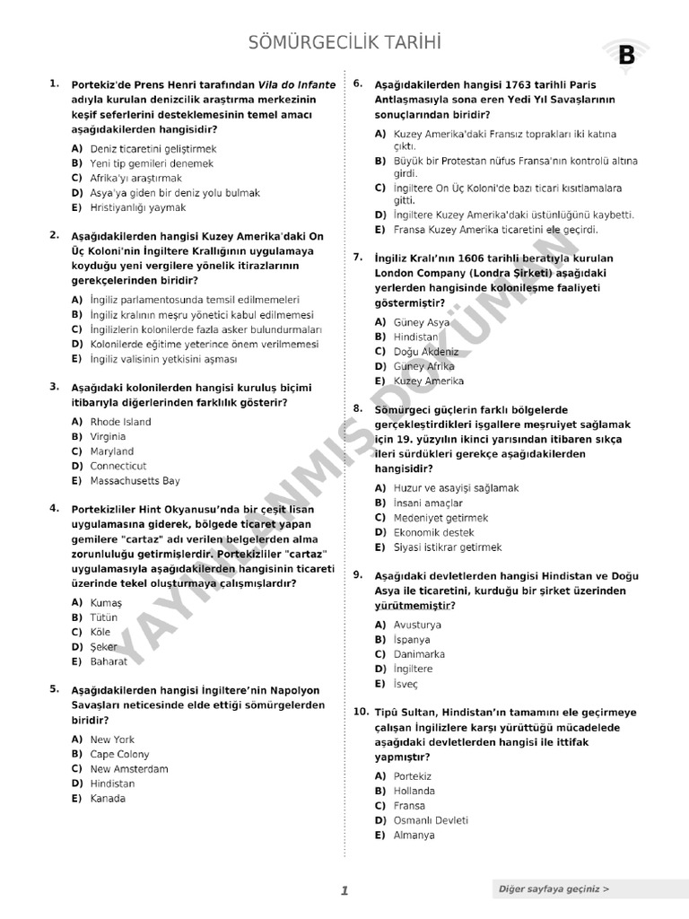 Sömürgecilik 2023 Vize | PDF