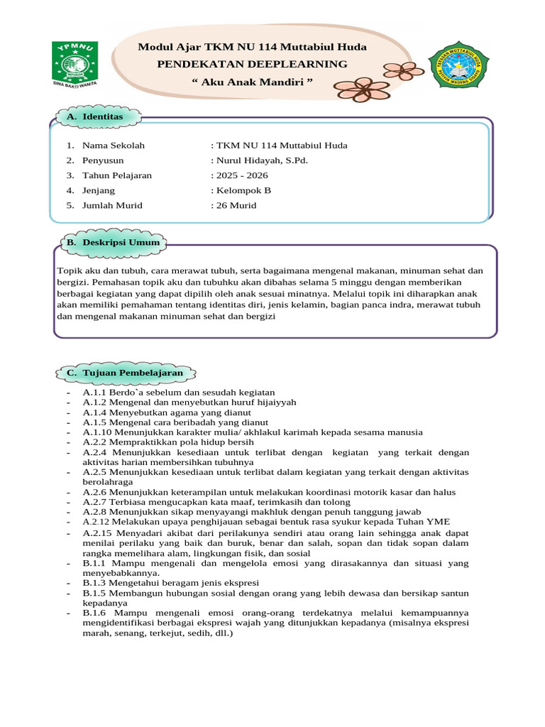 Modul Ajar Minggu 1 | PDF