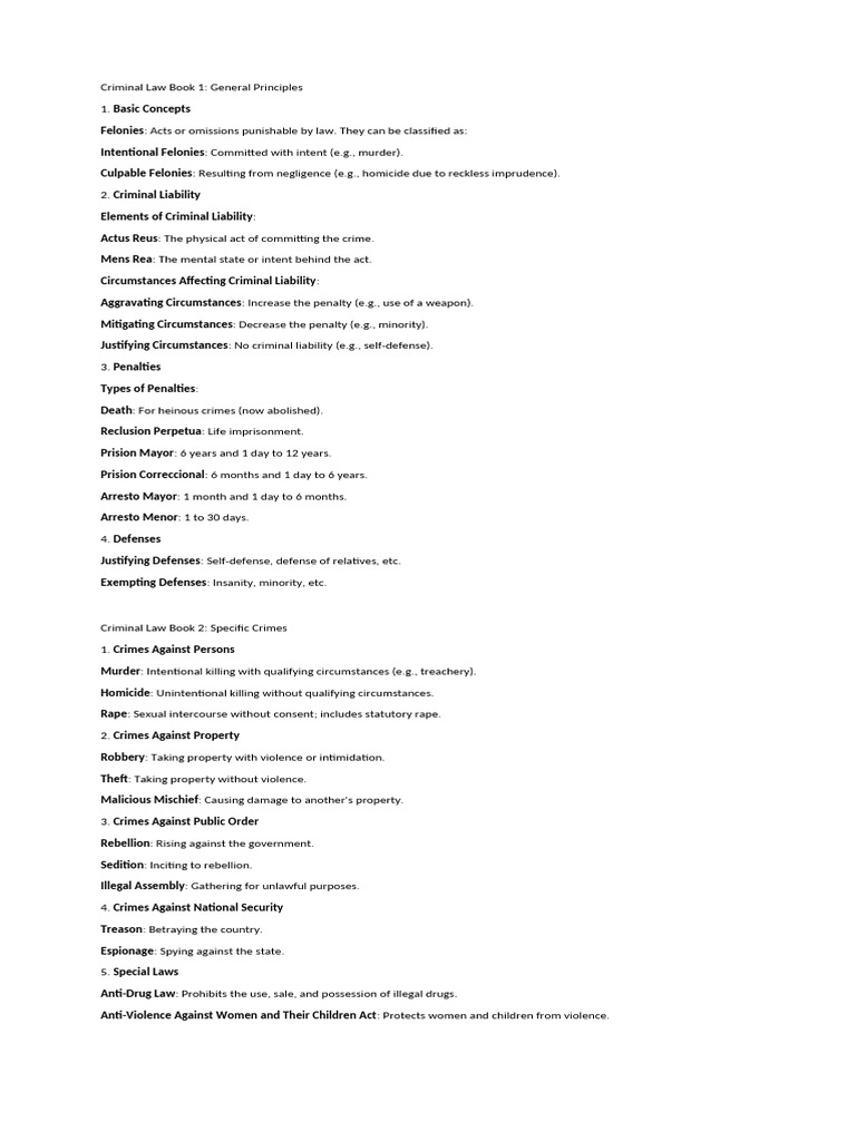Overview of Criminal Law Principles | PDF | Crimes | Crime & Violence